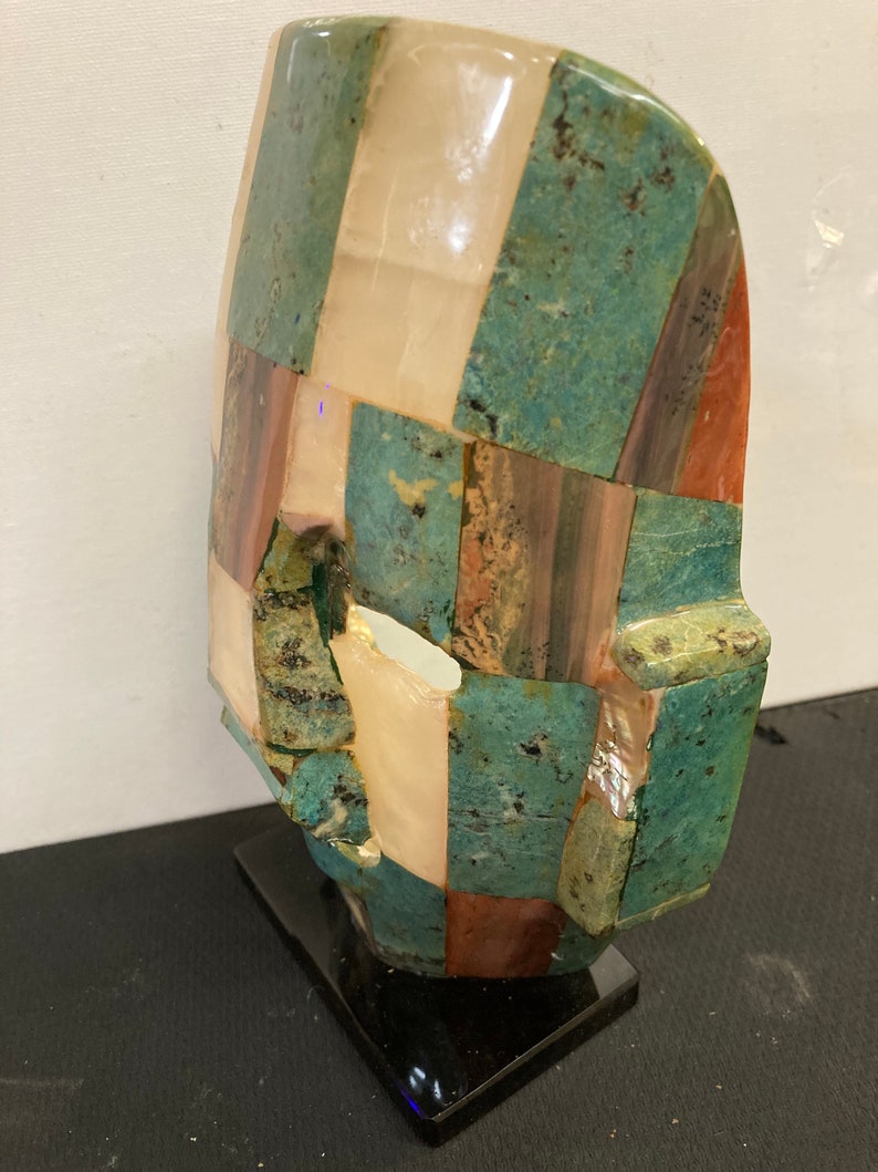 Stone and Marble Tile Abalone Decorative Mask Ceramic Free Standing Art ...