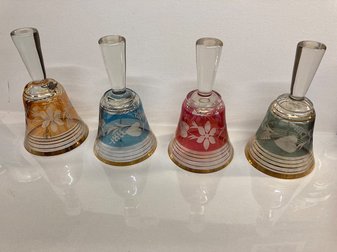 4 Vintage Bohemian Style Dinner Bells Assorted Colors ,collectible ...