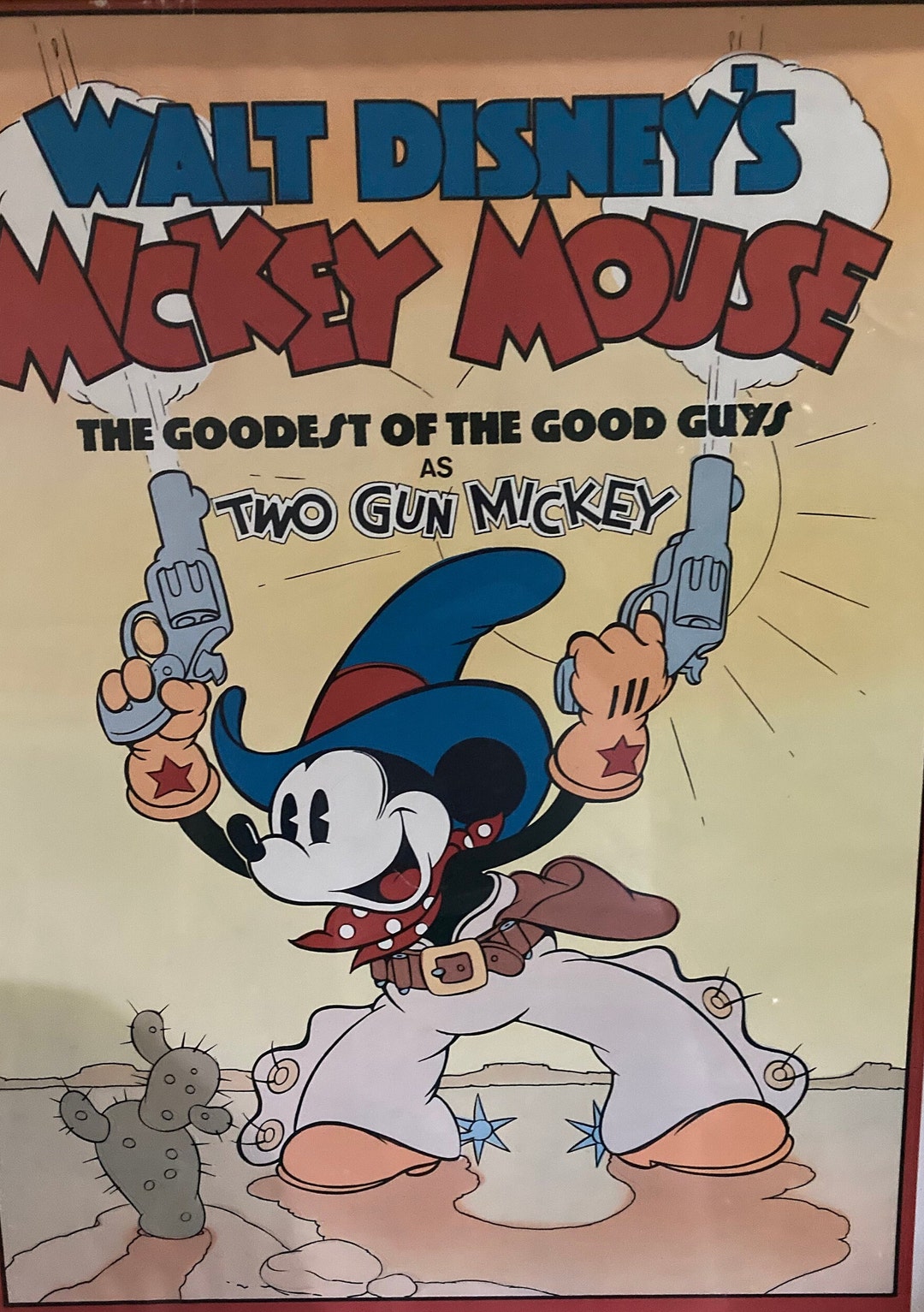 Art Disney TWO GUN Mickeymouse Framed Poster - Etsy