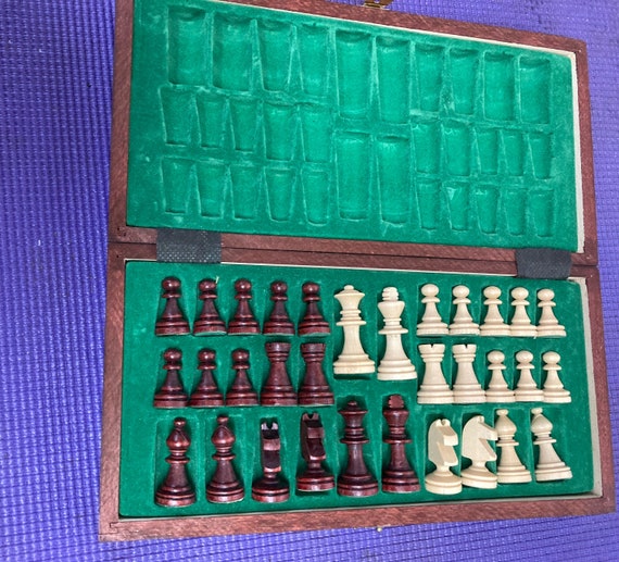 Walnut Chess Set 10.5'' X 10.5'' With Felted - Etsy