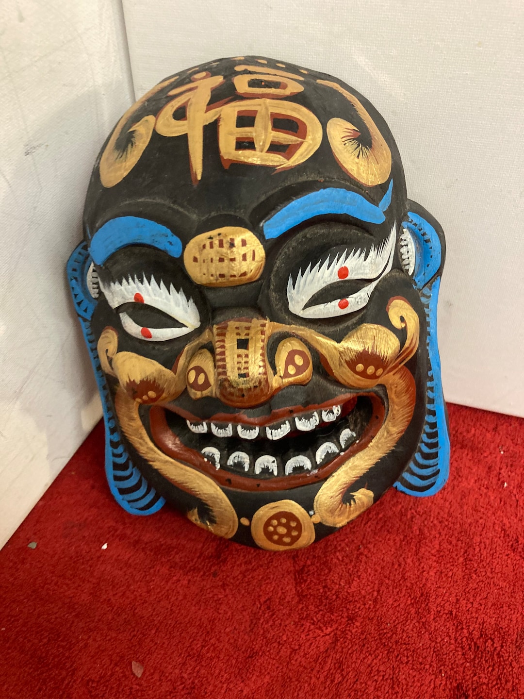 Tribal Chinese Mask Solid Wood Hand Painted - Etsy