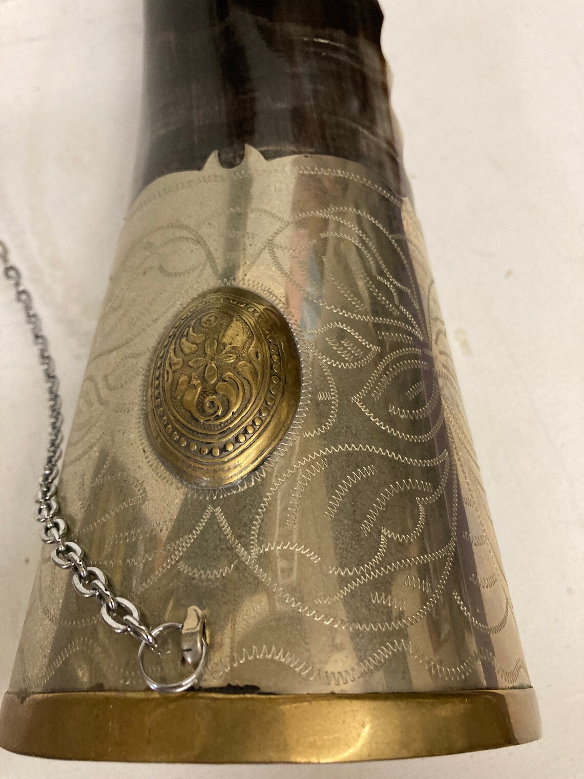 Hammered Metal Design Drinking Horn - Etsy