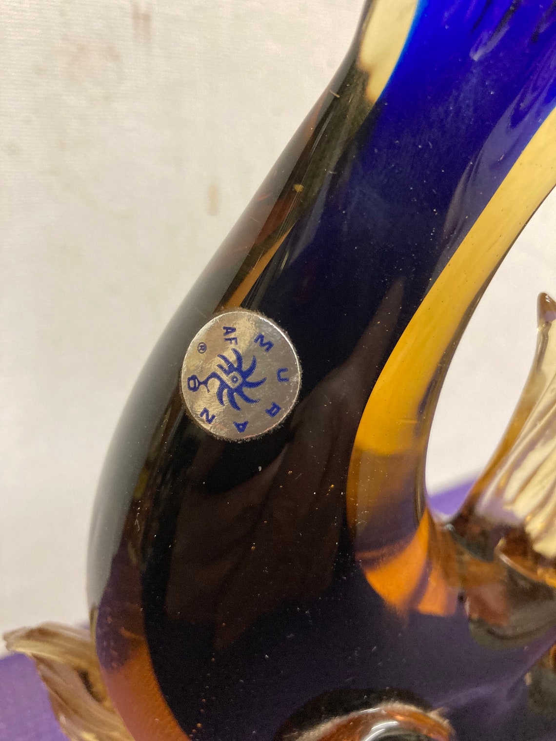 Amber Brown Handblown Murano Glass Fish - Etsy