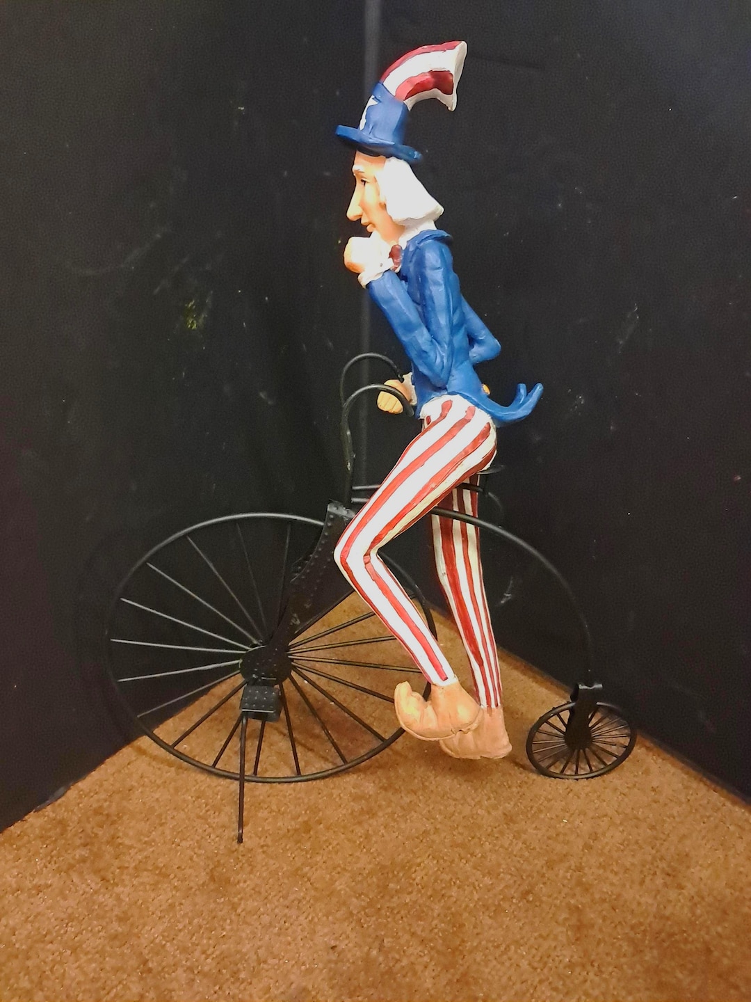 Uncle Sam Bike Ride, Resin Figurine Creative Art Ornament - Etsy