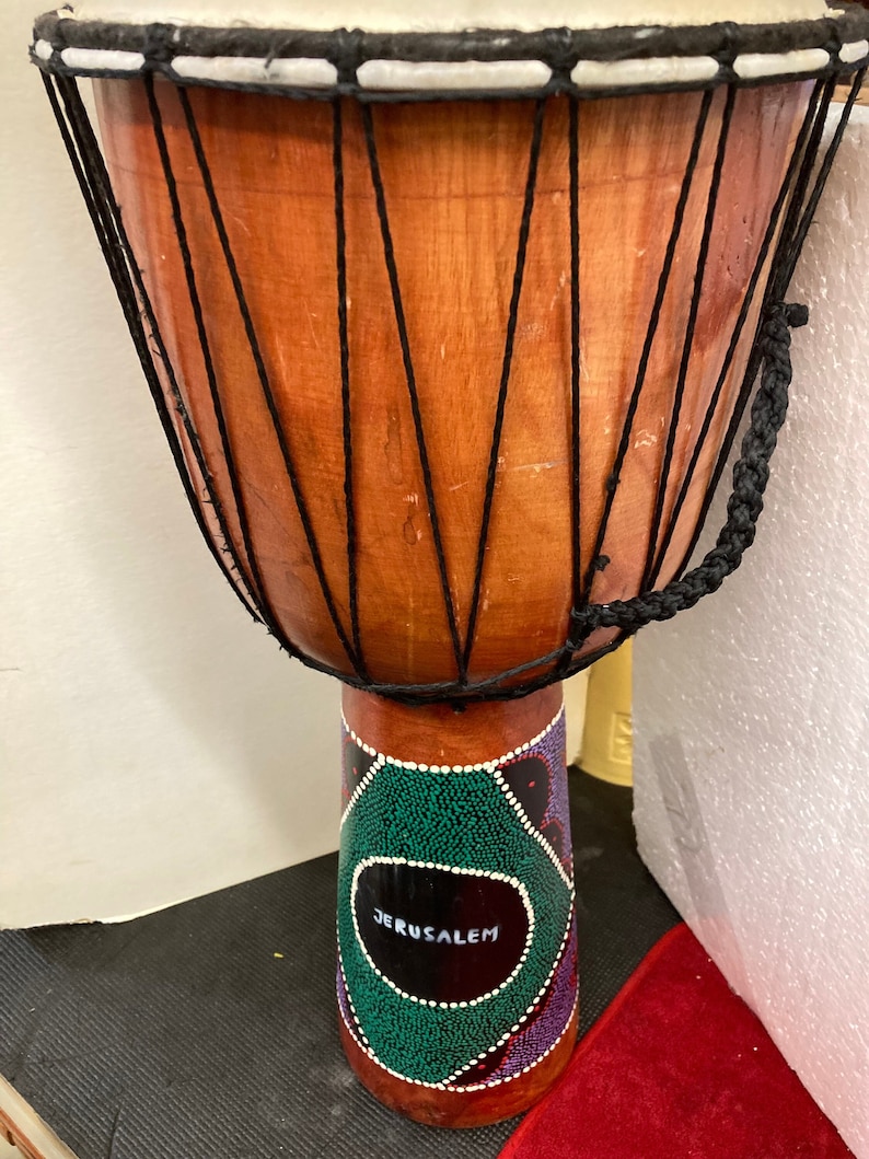 Djembe Drum, AKLOT African Drum Hand-carved Mahogany Goatskin Drumhead ...
