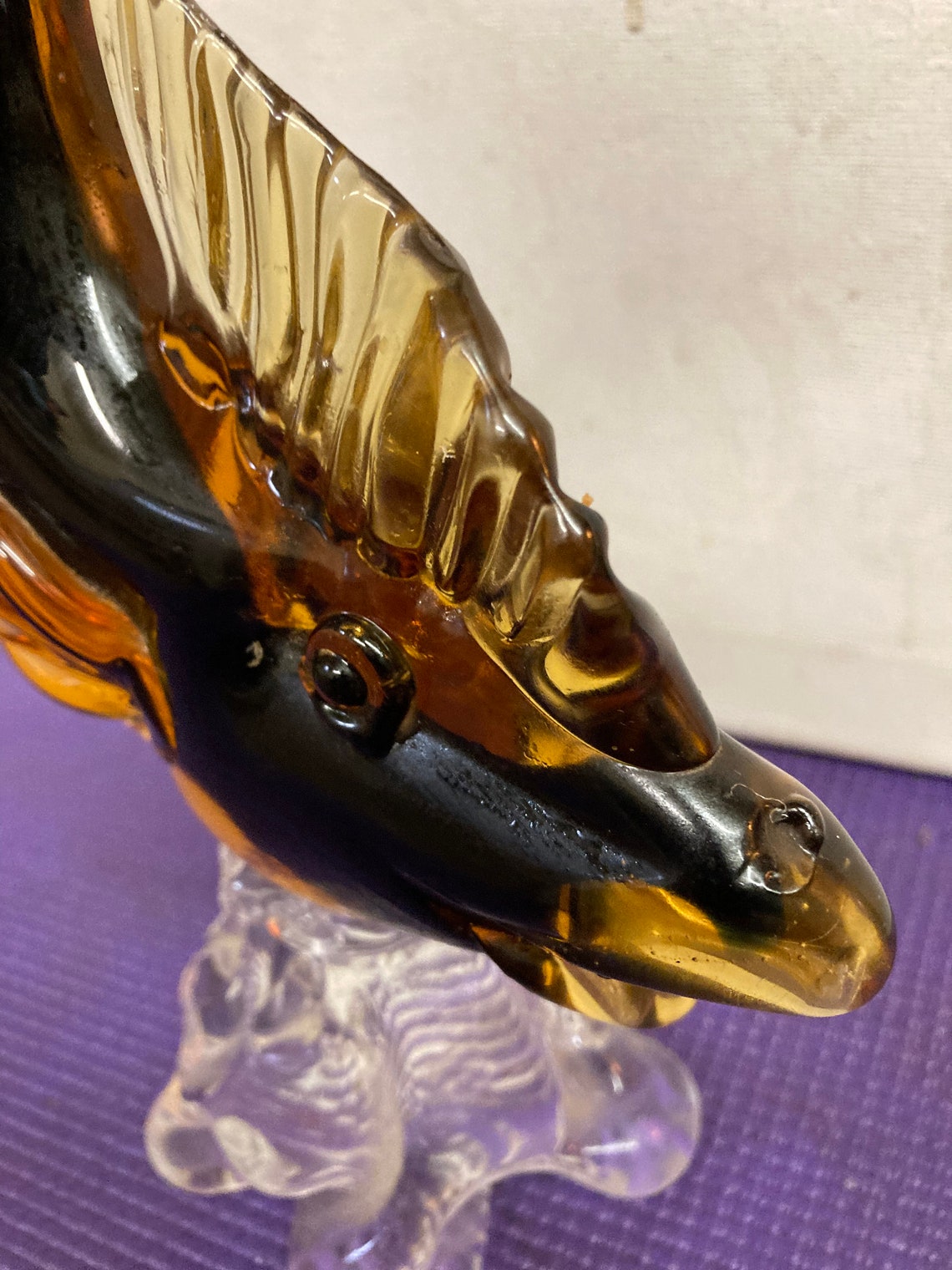 Amber Brown Handblown Murano Glass Fish - Etsy