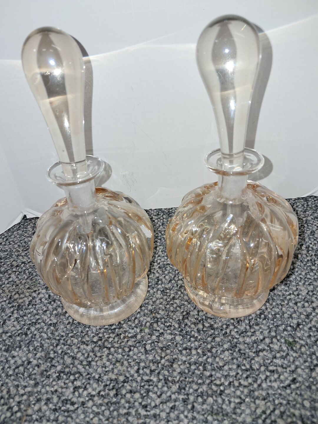 2 Ion Tamaian Signed Art Glass Perfume Bottle With Stopper ,romania - Etsy
