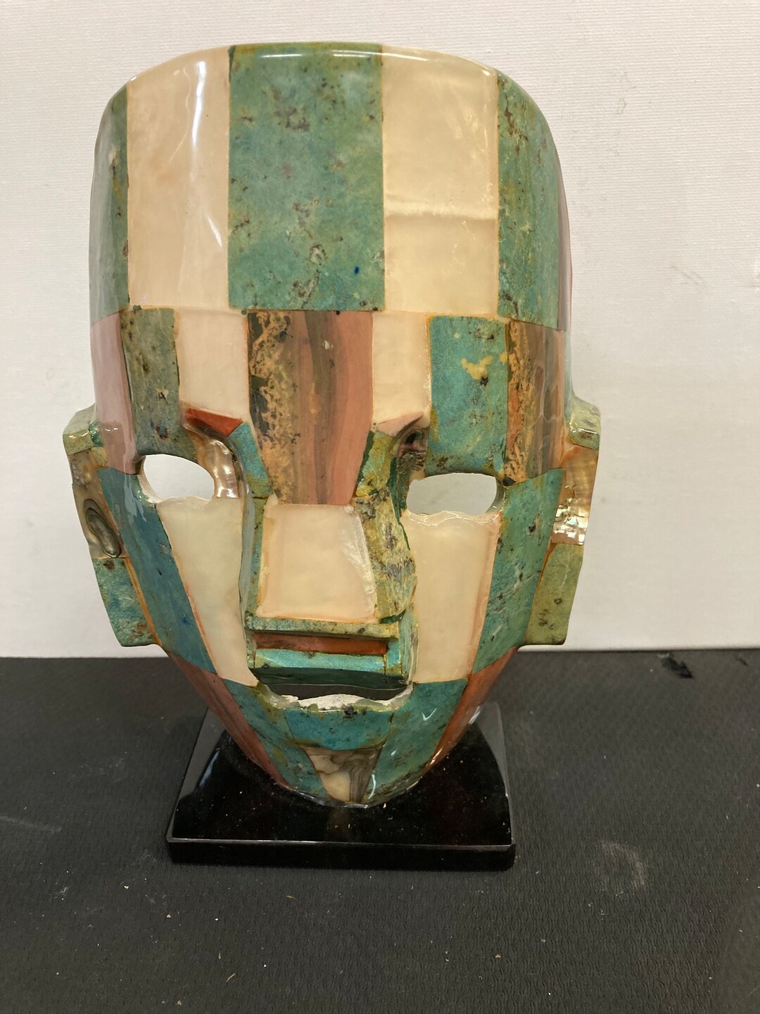 Stone and Marble Tile Abalone Decorative Mask Ceramic Free Standing Art ...