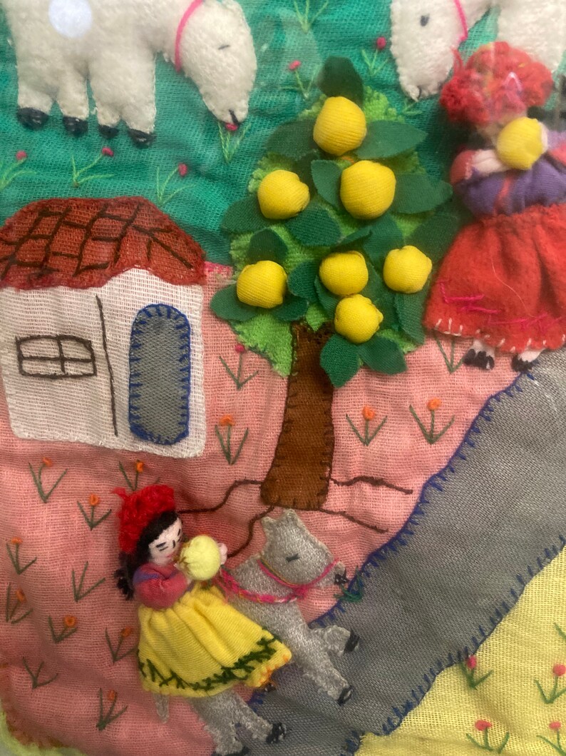 ARPILLERA Village Life PERUVIAN HANDICRAFTS - Etsy