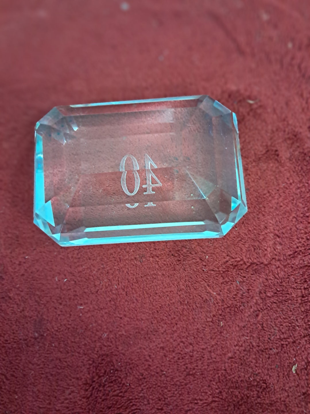 Tiffany & Co Emerald Cut Paperweight Clear Crystal Glass Vintage,40th ...