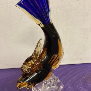 Amber Brown Handblown Murano Glass Fish - Etsy