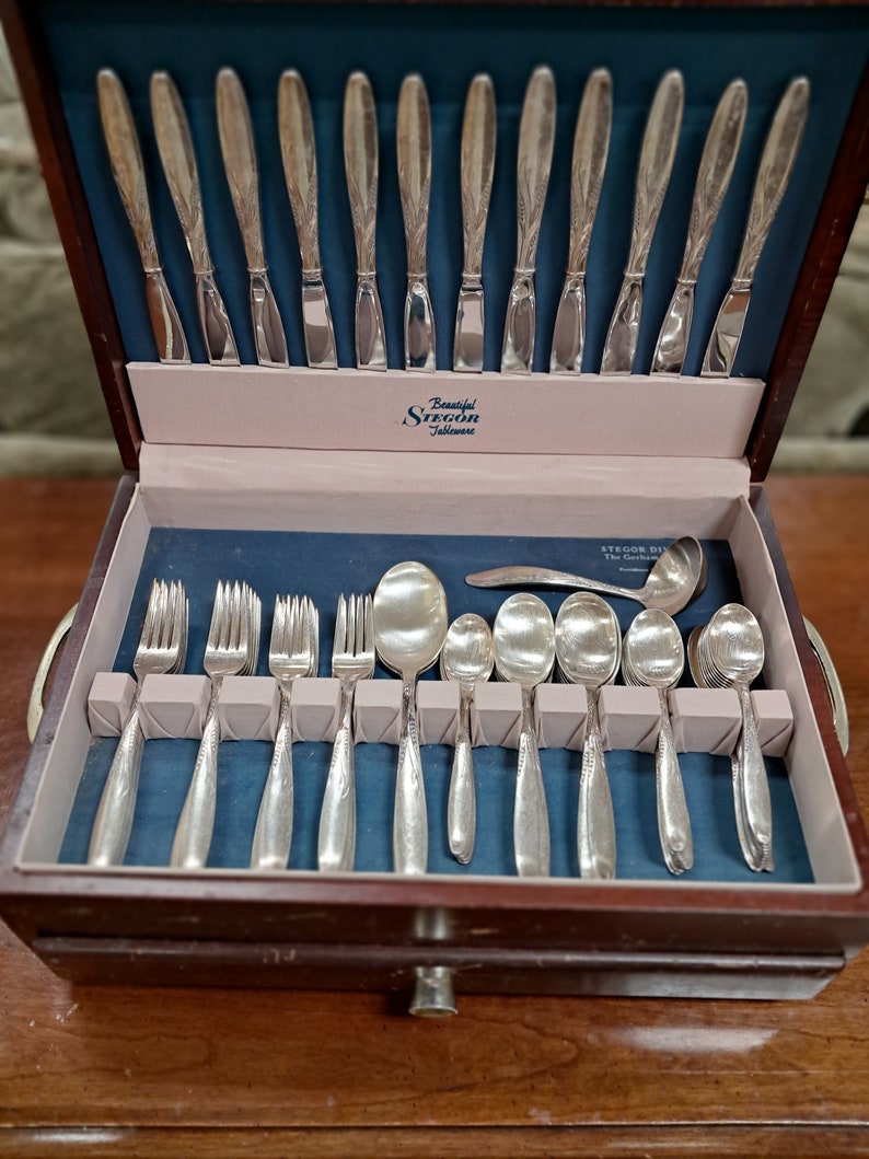 Stegor Stainless Silverware Flatware Wheat Pattern 76 PCS - Etsy