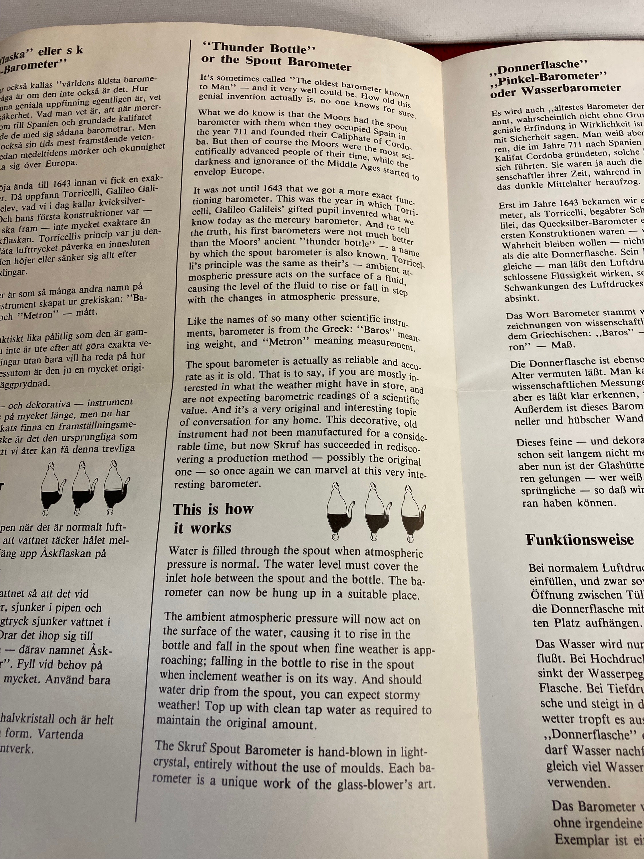 Beautiful Vintage Skurf Sweden thunder Bottle Hand - Etsy