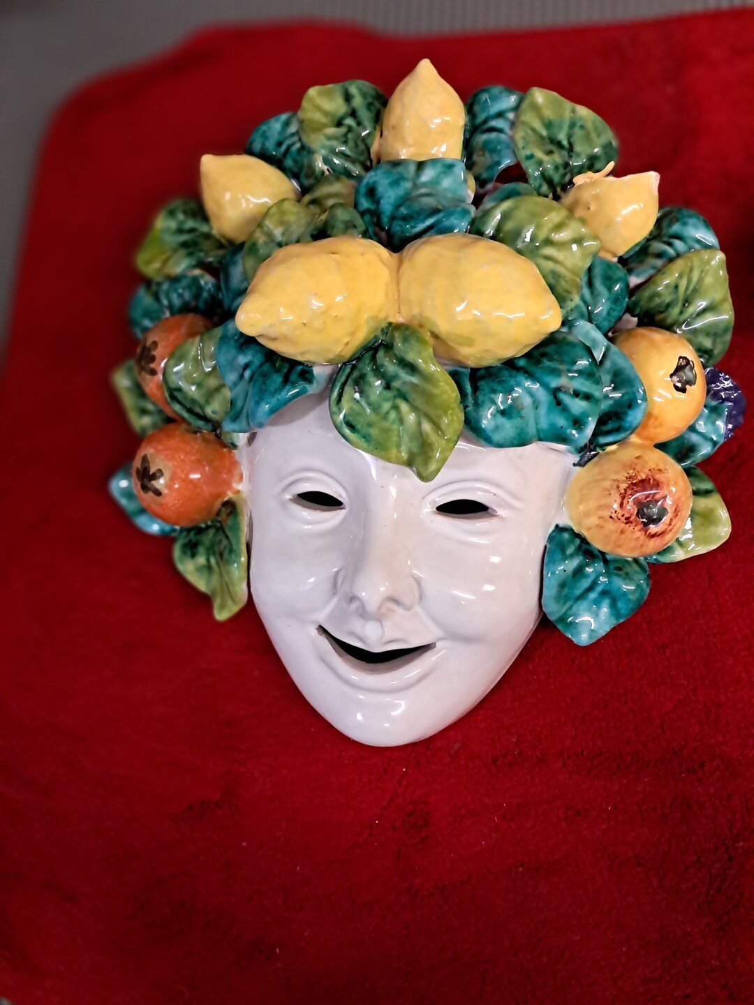 Ceramic Bacchus Masks Wall Plaque.made in Italy - Etsy