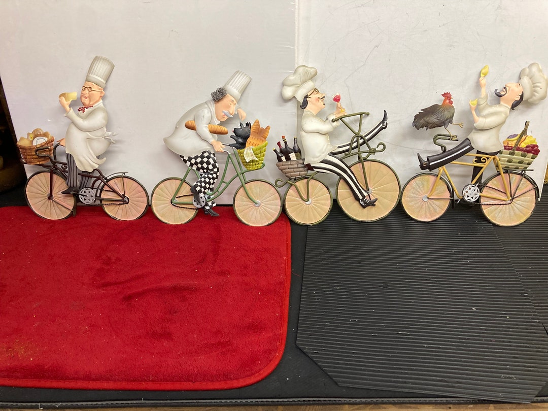 Four French Chefs on Bicycle ,metal Wall Sculpture by Shari Warren - Etsy