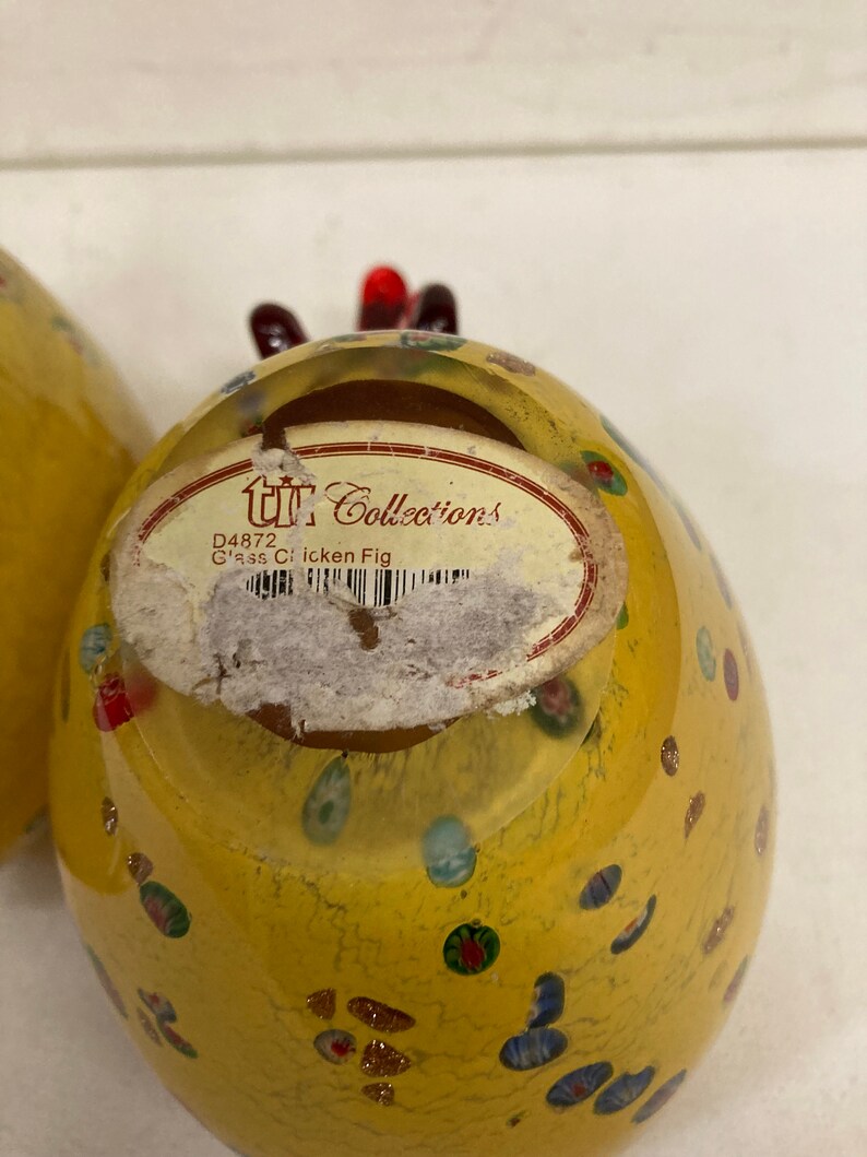 TII Collections Spotted Blown Glass Rooster and Hen Figurines ...