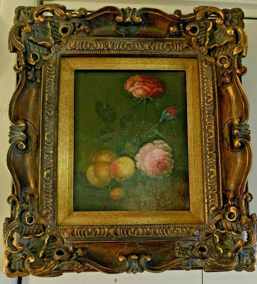 Still Life With Flowers, Josef K. Steiner, Small Oil Painting on Canvas ...