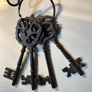 Four Large Metal Keys in A Loop to Hang - Etsy