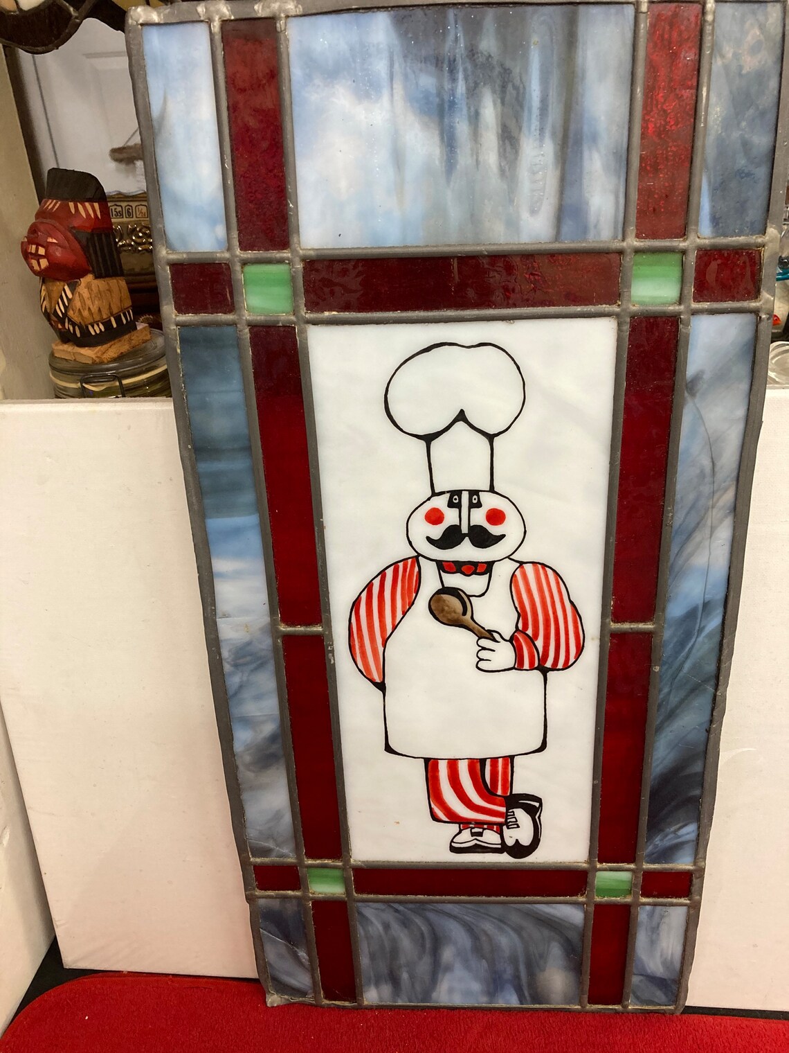 Handmade and Hand Painted Multicolor Stained Glass With Painting of A ...
