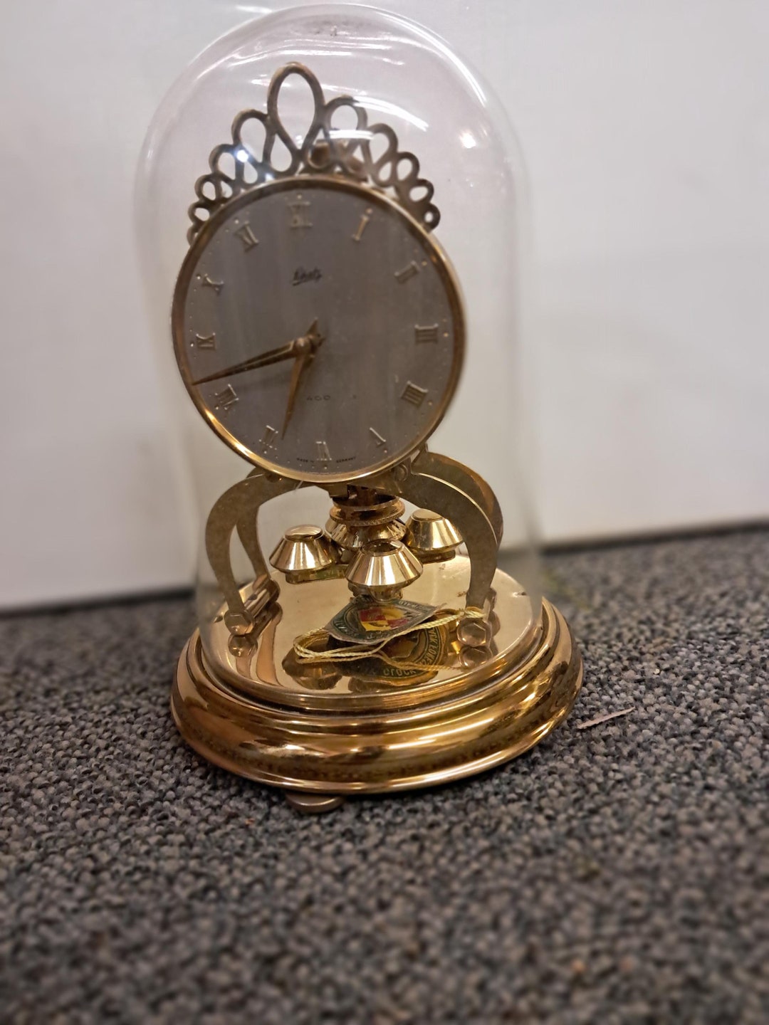 Vintage Schatz 400 Day Anniversary Brass Clock W/glass Dome Made in ...