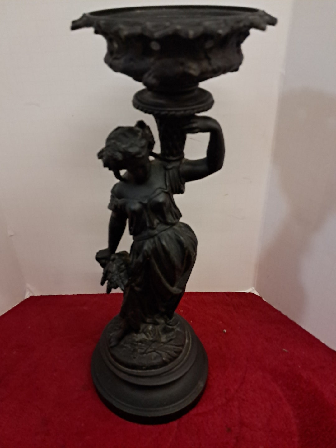 Art Deco Bronze Female Figure Candle Holder Sculpture - 1920s Style - Etsy