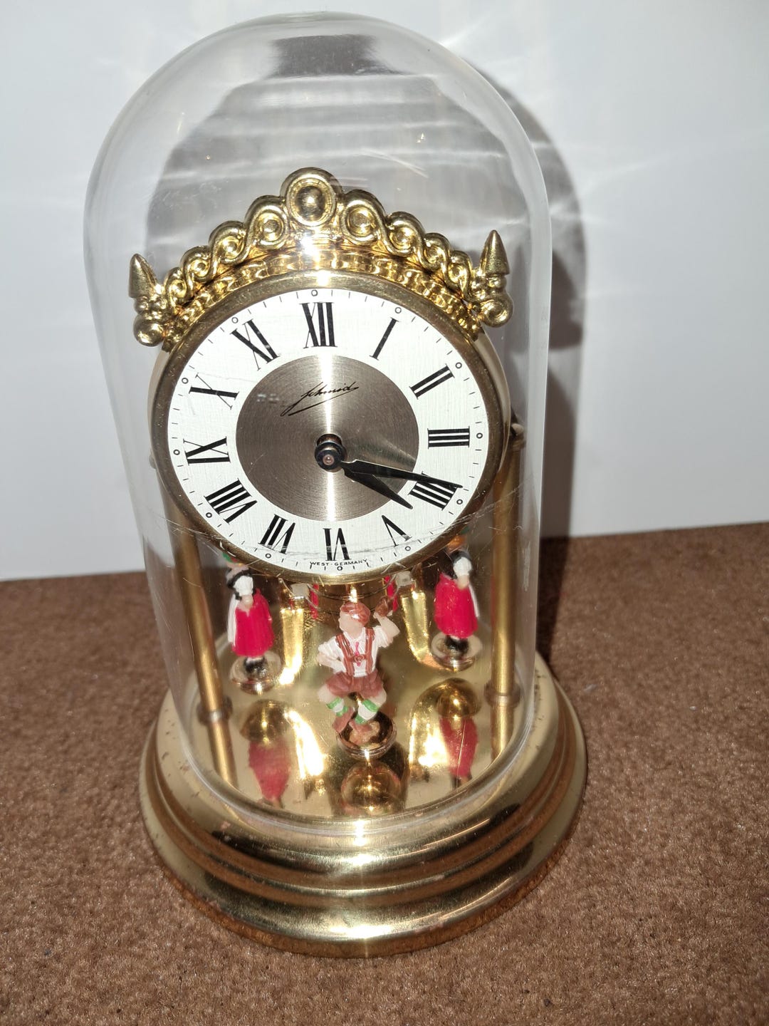 Schmid Mechanical Dome Clock With Dancers - Working! Made in W. Germany ...