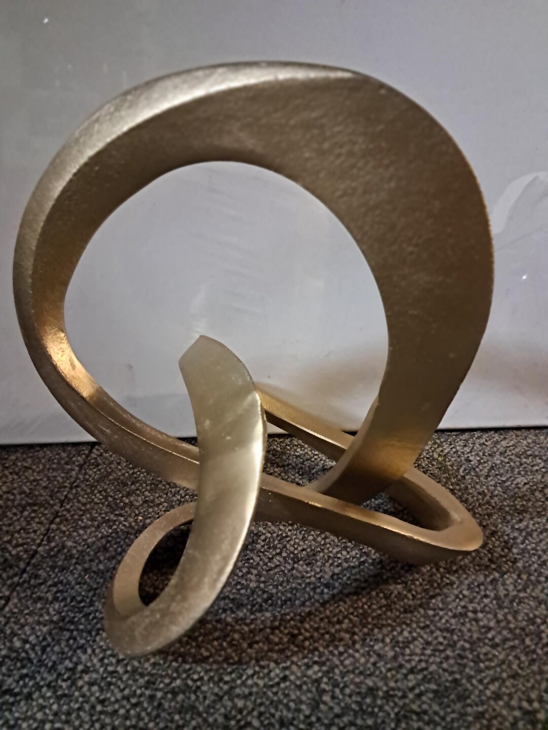 Golden Metal Loop Sculpture: Modern Abstract Art Decor - Etsy