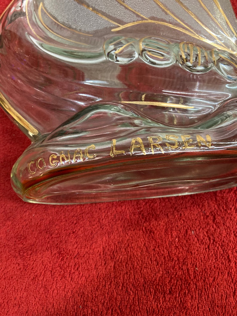 Cognac Larsen INVINCIBLE Glass Sailing Ship Shaped Bottle - Etsy