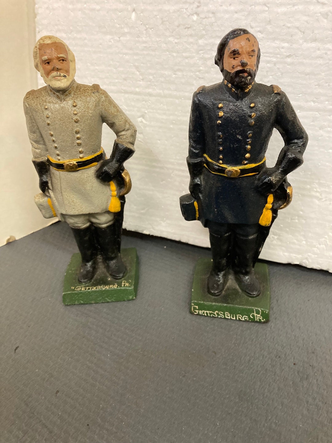 Antique Bookend Cast Iron Robert E Lee Ulysses S Grant Civil War ...