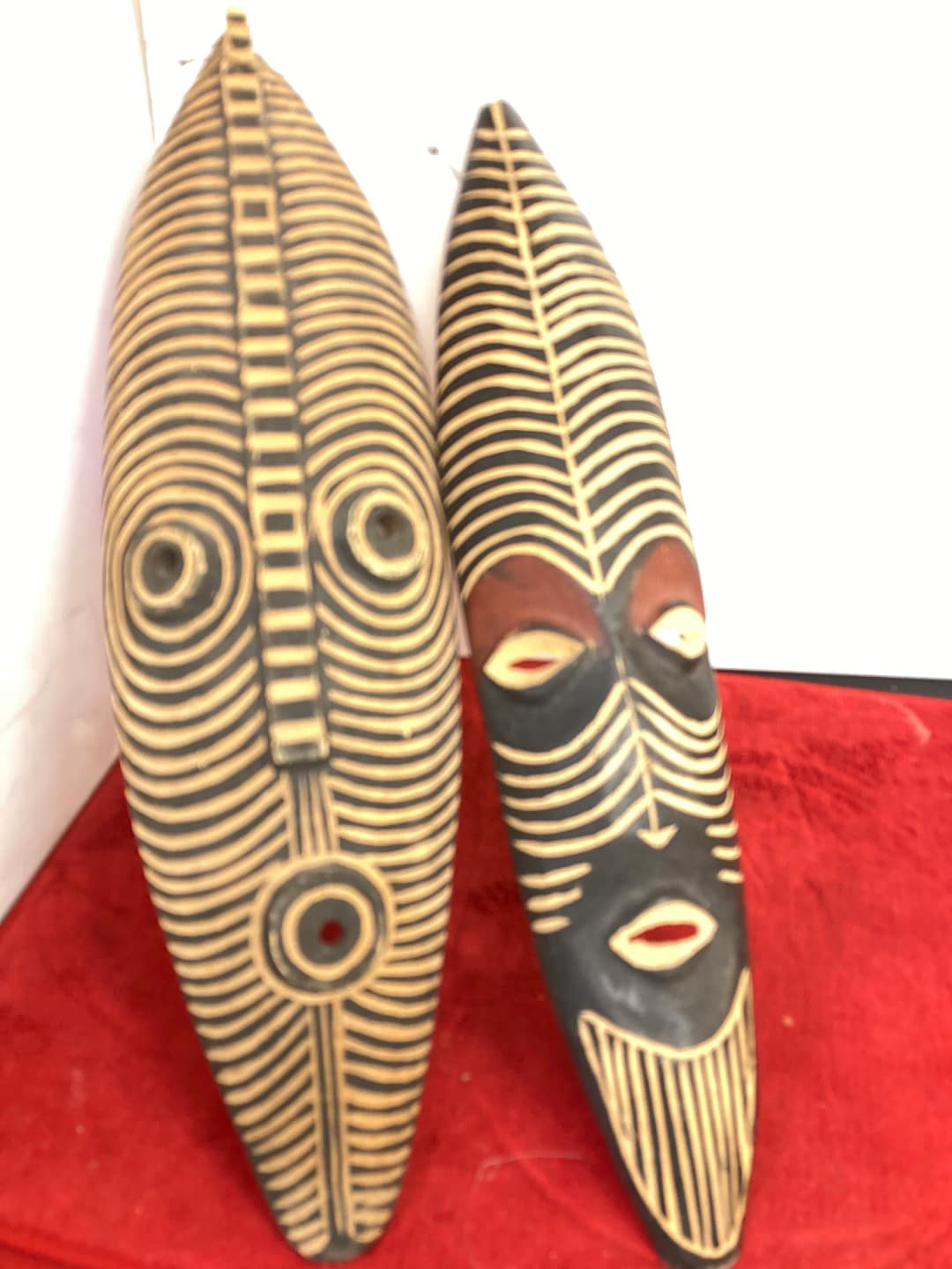 Two Hand-carved Black and Beige Masks Rom Africa. - Etsy