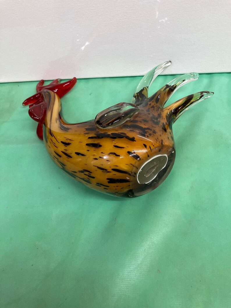 Vintage Murano Hand Blown Glass Rooster Sculpture - Etsy