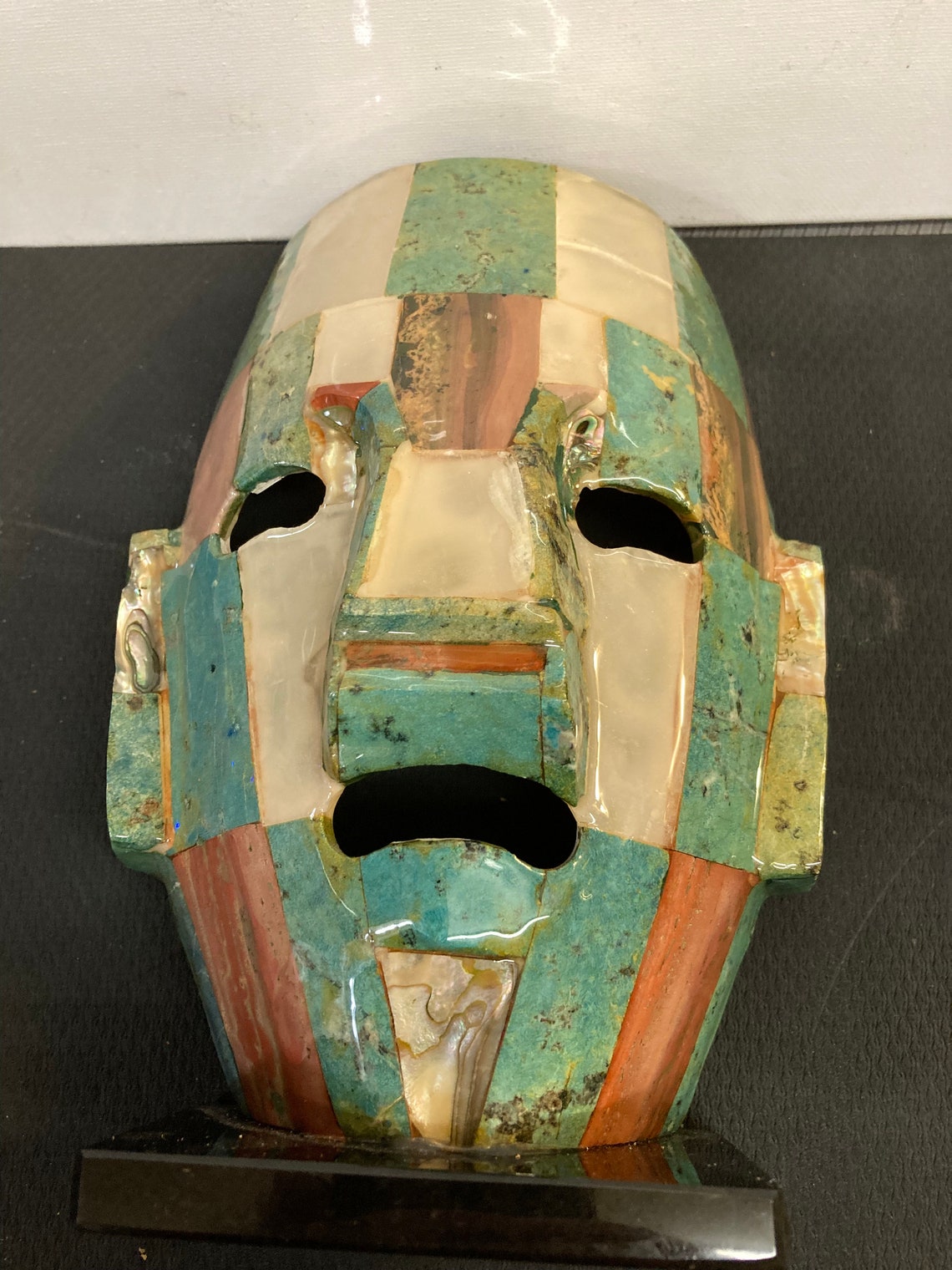 Stone and Marble Tile Abalone Decorative Mask Ceramic Free Standing Art ...