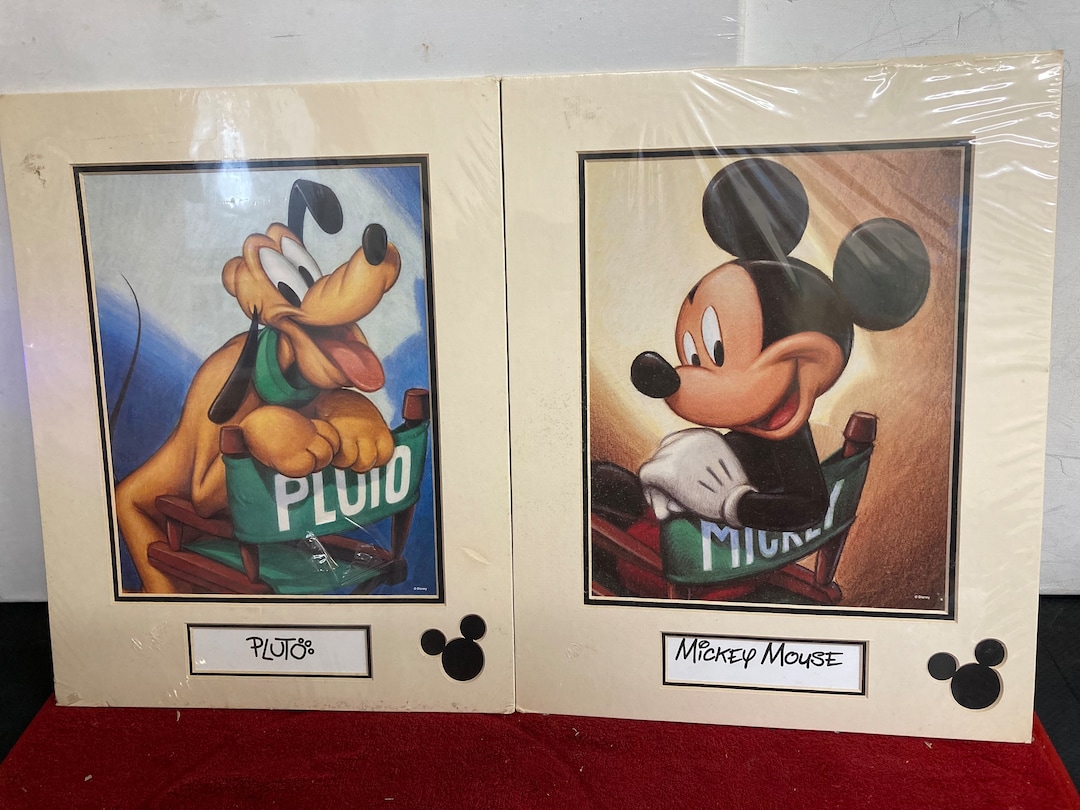 3 Vintage Posters of Mickey Mouse Minnie Mouse & Pluto by O.S.P ...