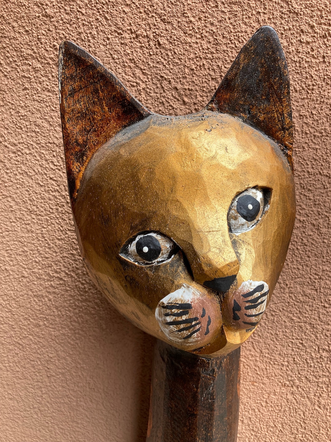 Large Vintage Folk Art 62 " Hand Carved Wood Cat Statue - Etsy