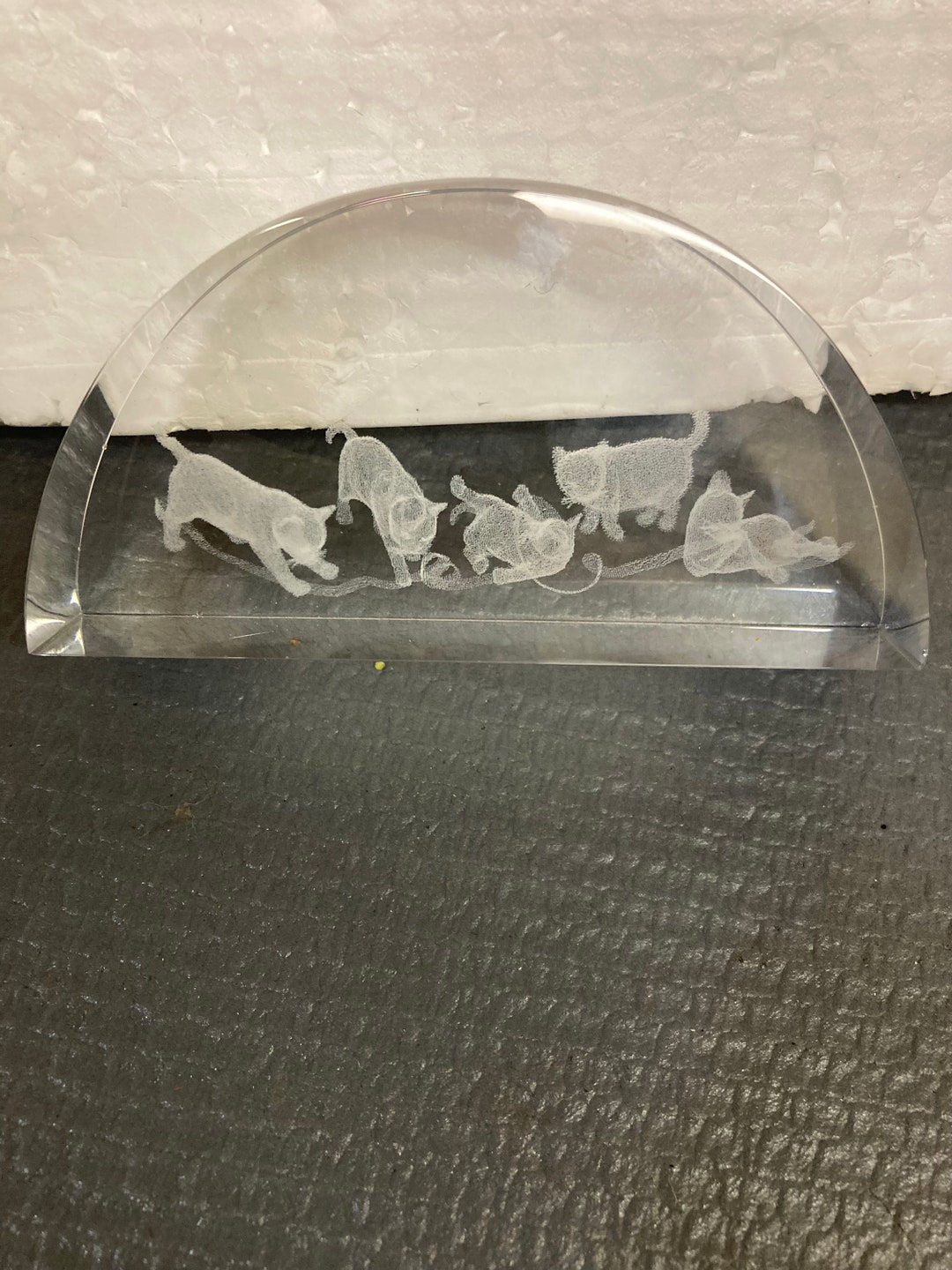 Crystal Impressions Paperweight ,playful Cats - Etsy