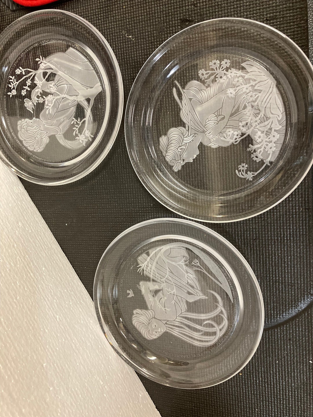 3 Original Crystal Plate Works by Michael Yates Engraved ,signed ...