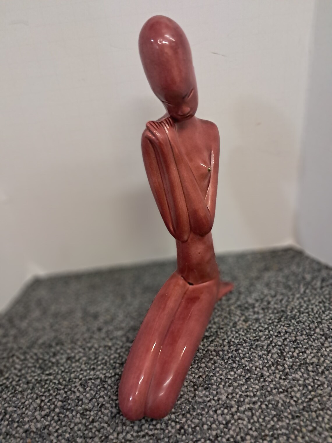 Vintage 1980s Art Deco Style Statue Red Ceramic Stylized Figure - Etsy