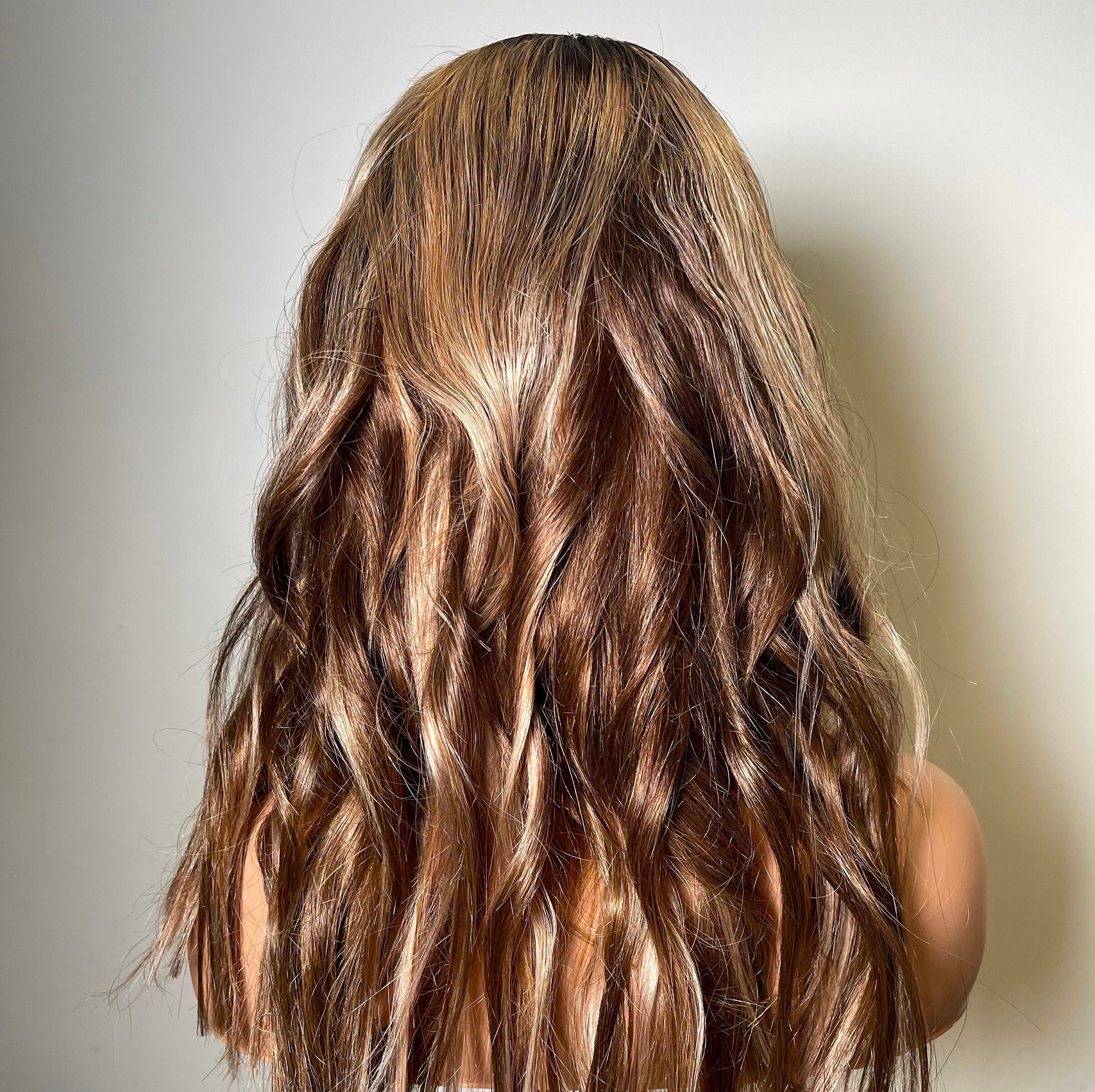 Fall Brown Utah Curl Beach Wave European Human Hair Wig Front Lace ...