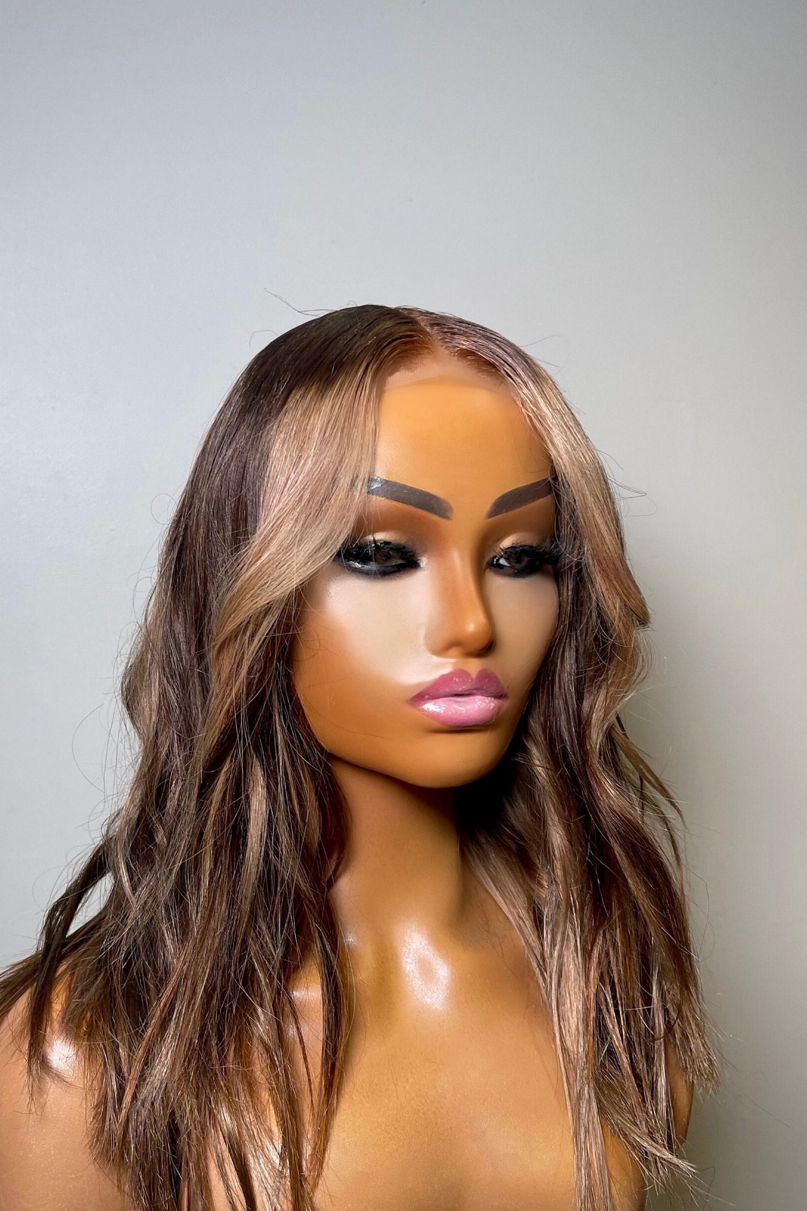 Fall Brown Utah Curl Beach Wave European Human Hair Wig Front Lace ...