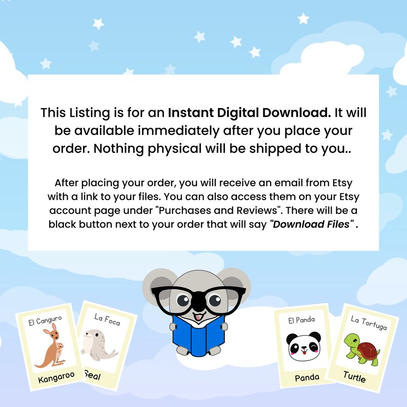 Bilingual Animal Flashcards in Spanish and English - 40 Printable ...
