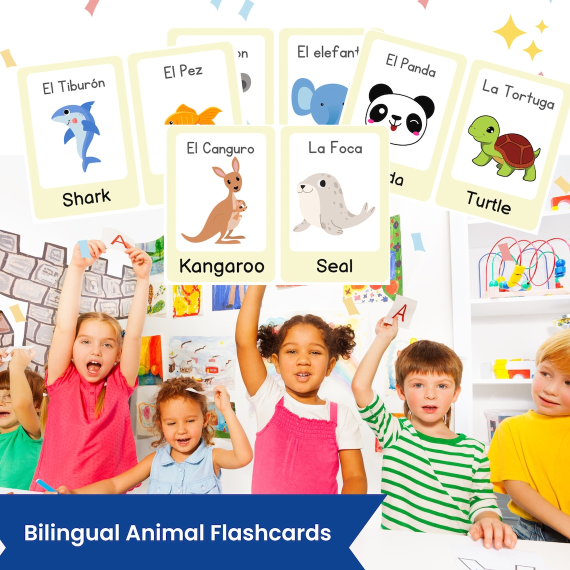 Bilingual Animal Flashcards in Spanish and English - 40 Printable ...