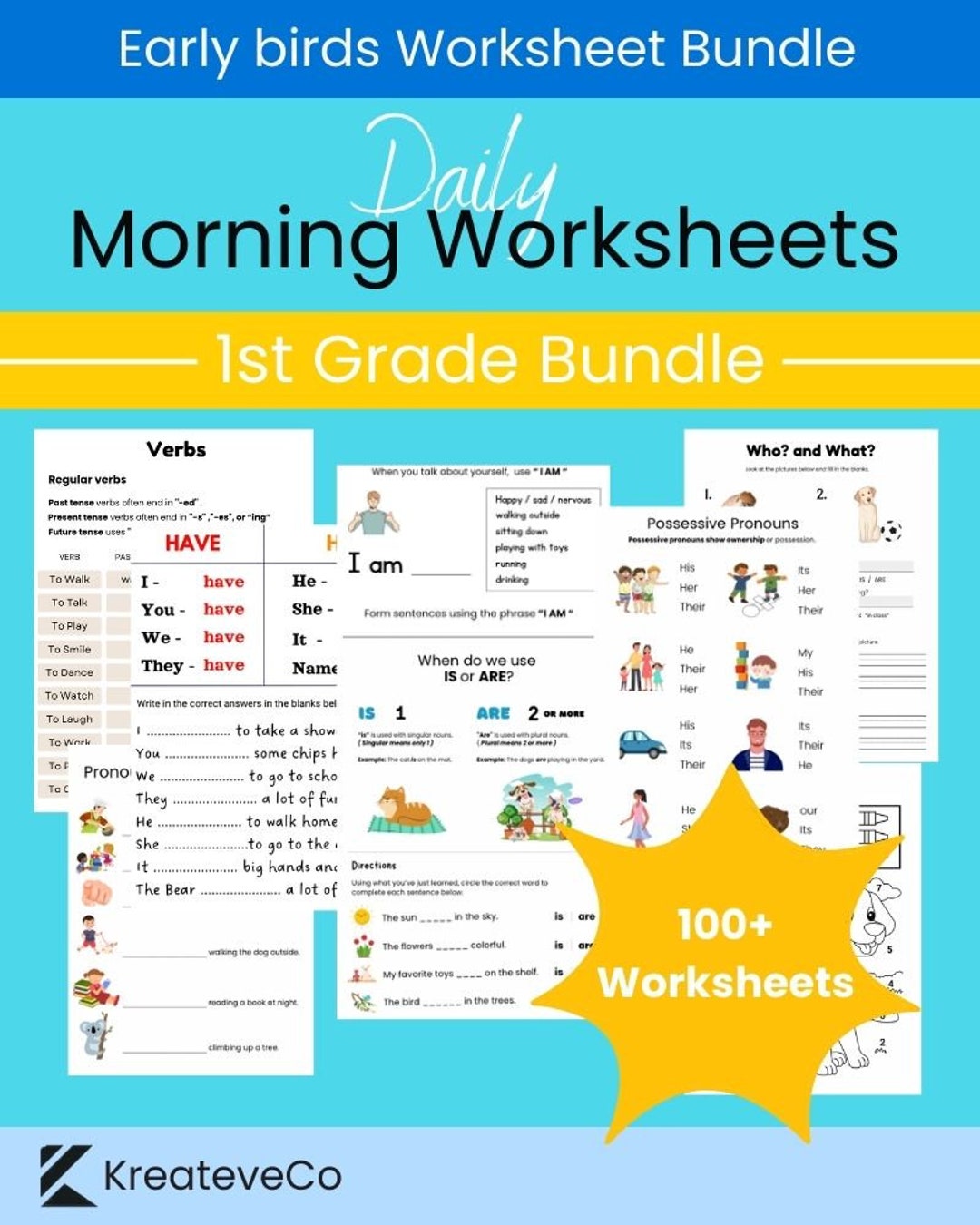 1st Grade at Home Learning Bundle, Educational Activity, Home Learning ...