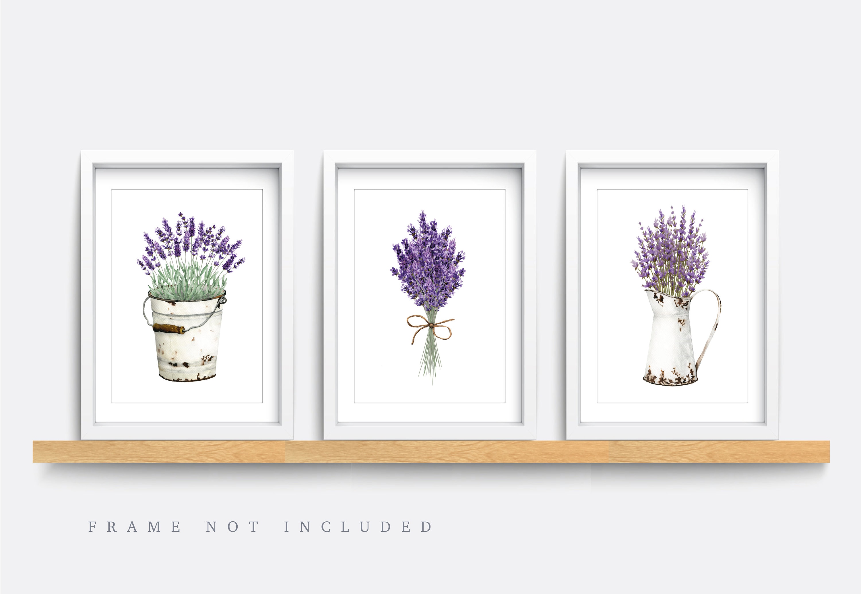 Set of 3 Flower Prints Lavender Wall Art Botanical Print - Etsy UK