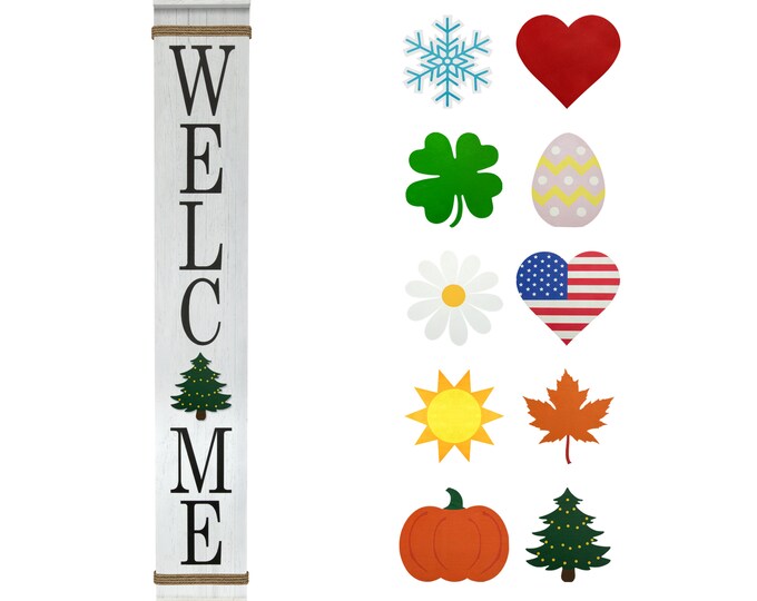 Wood WELCOME Sign Interchangeable O Attachment Pieces Large - Etsy