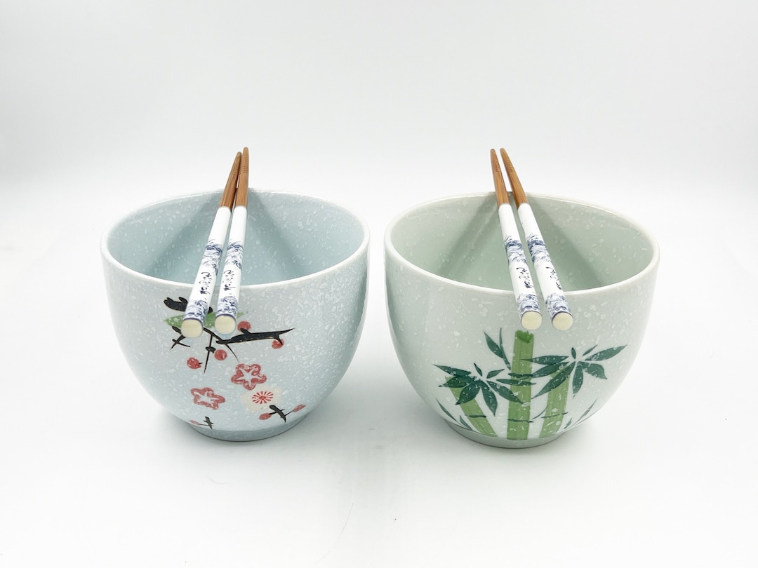 2 Pieces Japanese Ramen Udon Noodle Bowl With Chopsticks Gift - Etsy