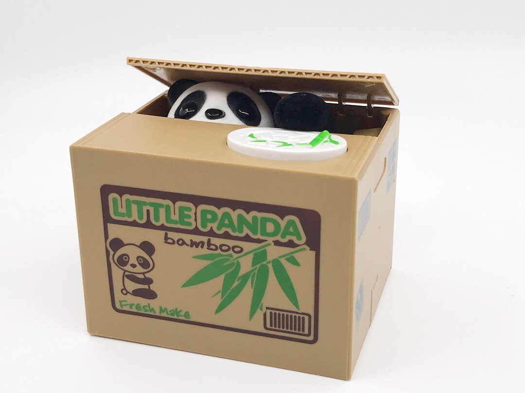Panda Stealing Money Bank, Piggy Bank for Kids, Coin Bank for Money ...