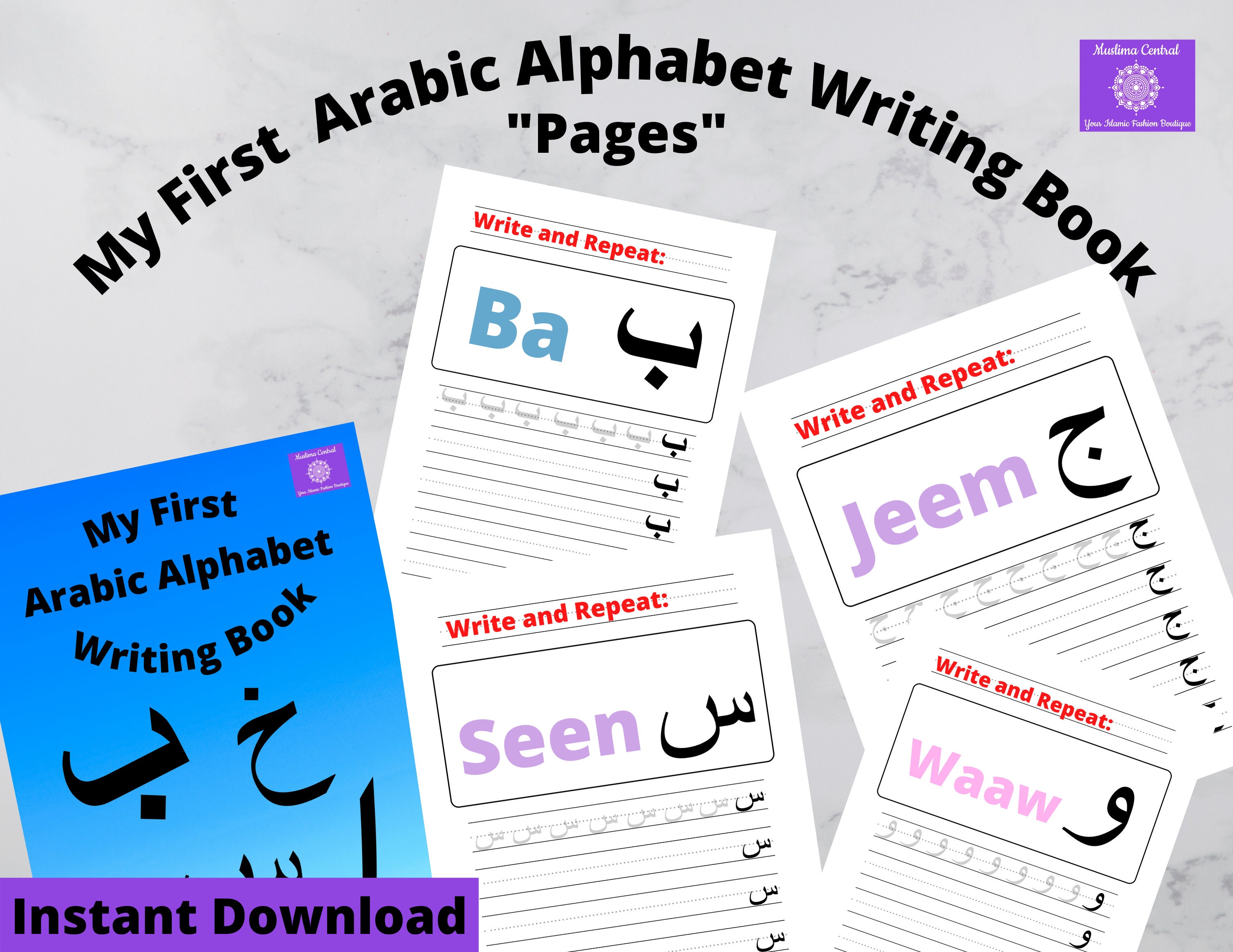 Muslima Central's "my First Arabic Alphabet Writing Book" (pages) for ...