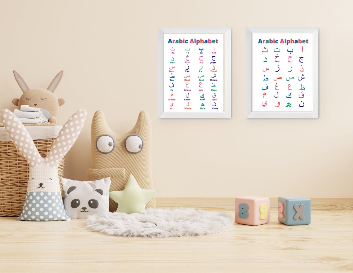 Arabic Alphabet With Transliteration for Beginners-islamic Nursery Art ...