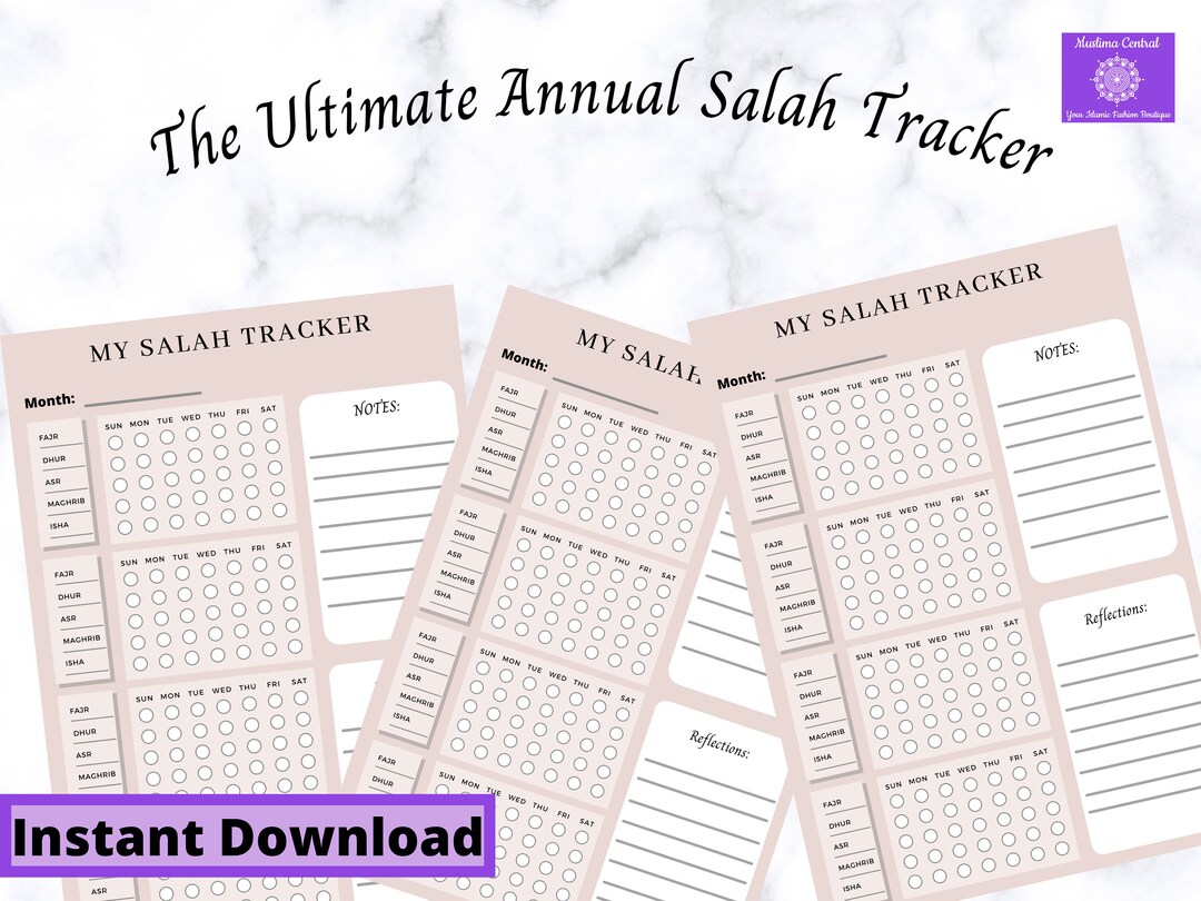The Ultimate Salah Tracker, Digital Islamic Art, Islamic Prayer Tracker ...