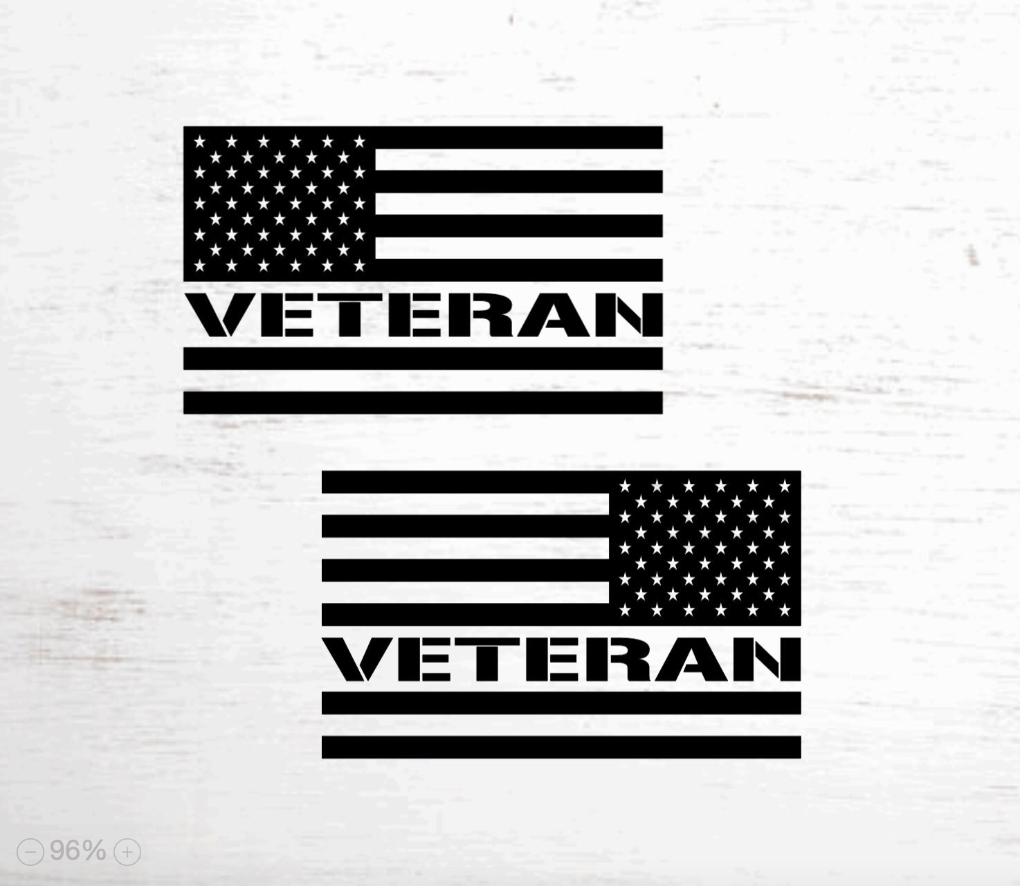 American Flag Veteran Decals - Pair of Decals - Premium Vinyl - Subdued ...